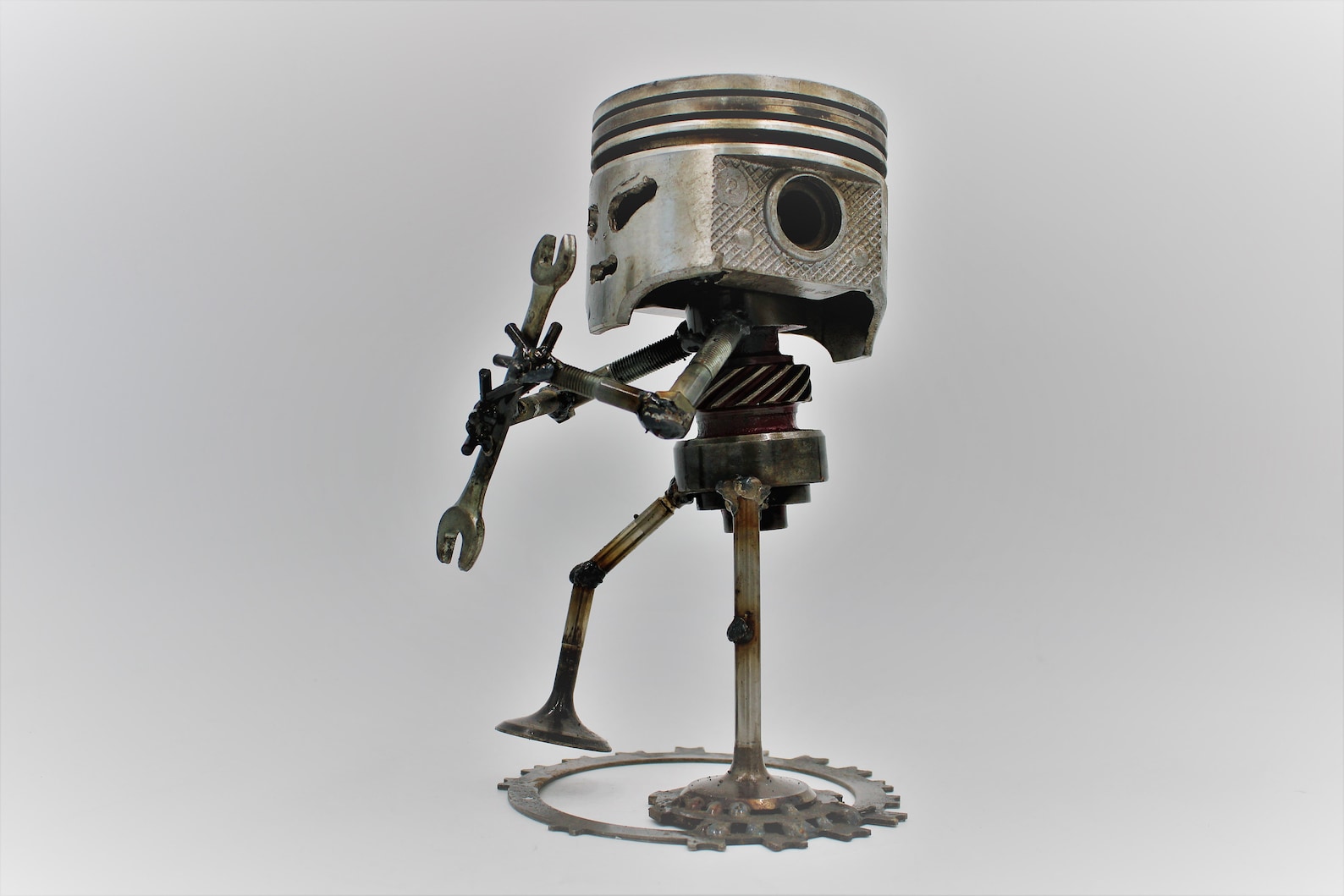 Piston Man Desk Statue: Handmade Car Parts Art, Automotive Gift - Etsy