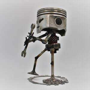 Piston Man Desk Statue - Customizable Automotive Art, Car Enthusiast ...