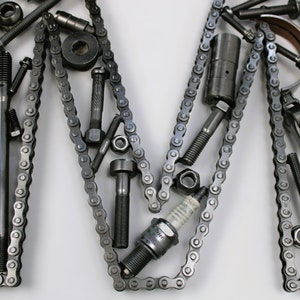 Car Part Letter M - Wall Sculpture Art, Automotive Decor, Custom Metal ...