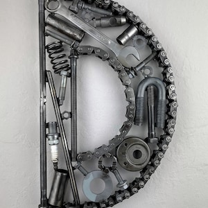 Custom Car Part Letter D - Burning Man Art, Futuristic Wall Art ...