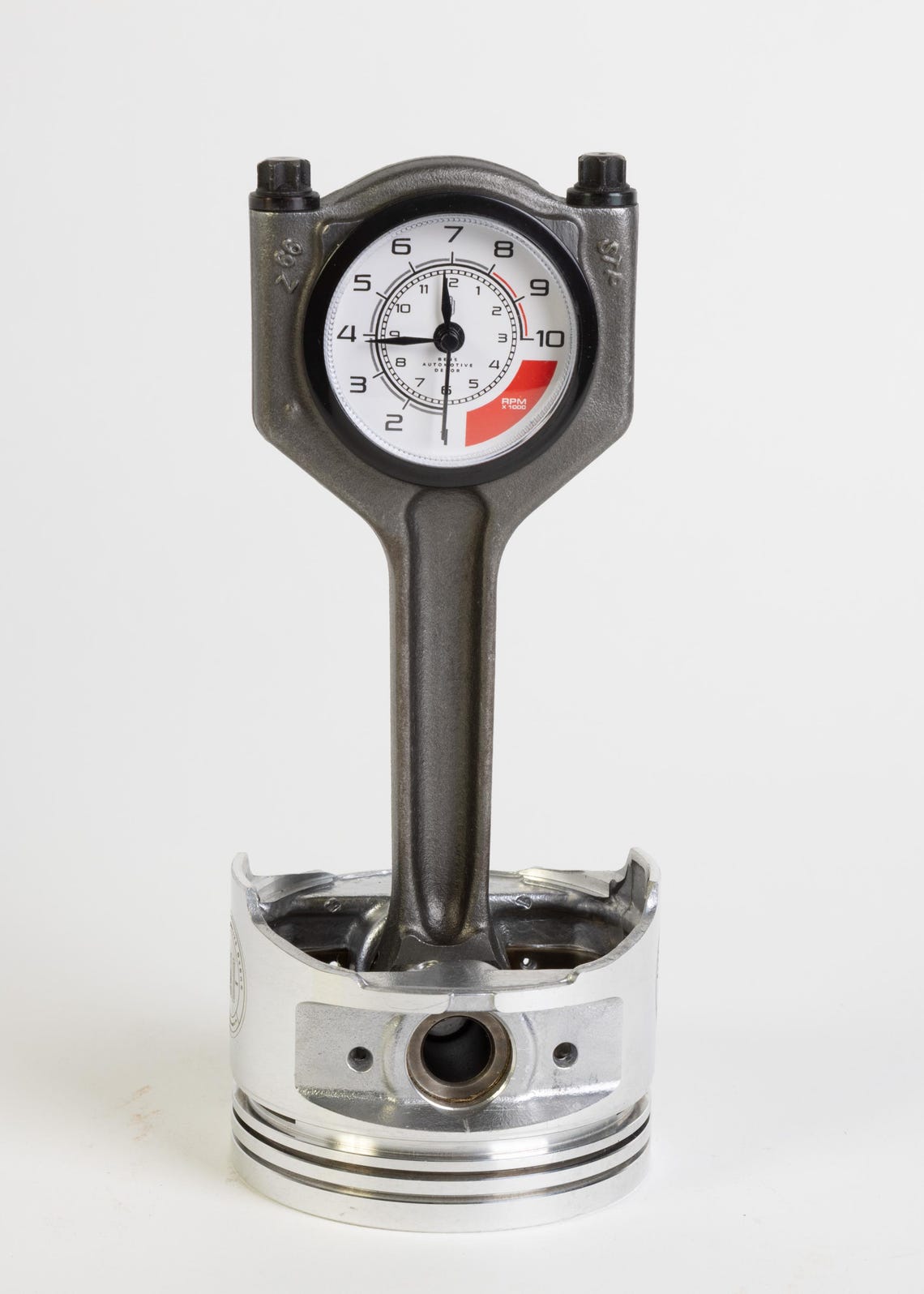 Engine Piston Clock - White RPM Gauge Face, Gift for Car Guy - Etsy