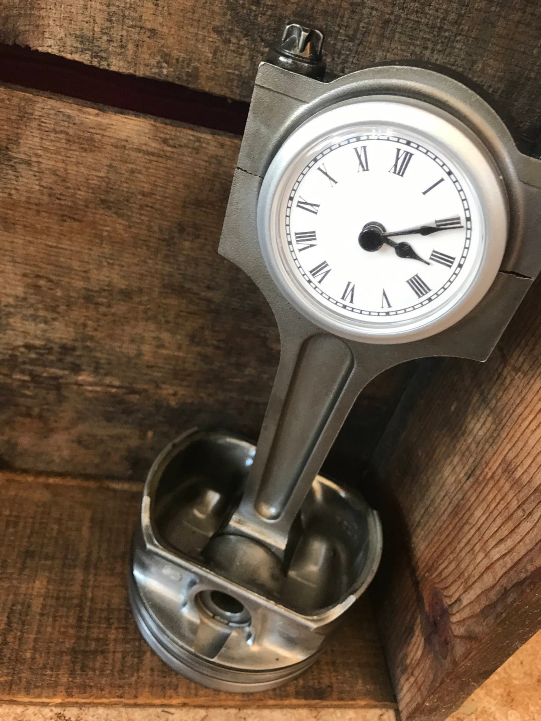 Automotive Piston Desk Clock: Repurposed Decor, Custom Colors Available ...