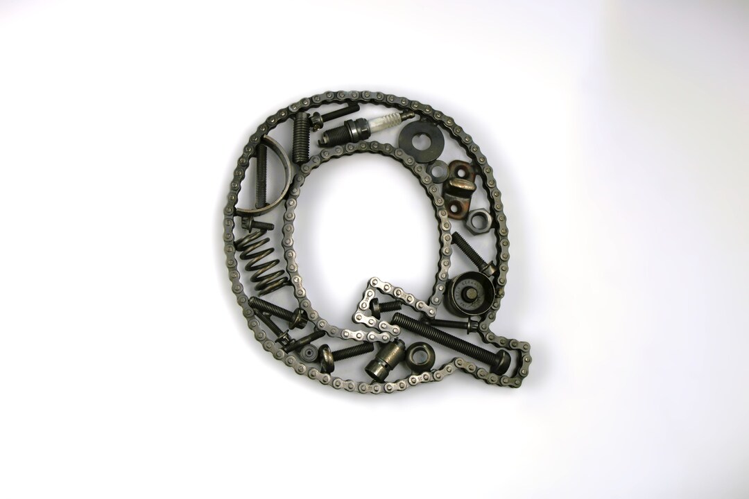 Car Part Letter Q - 3d Metal Wall Art, Handmade Gift, Unique Home Decor ...