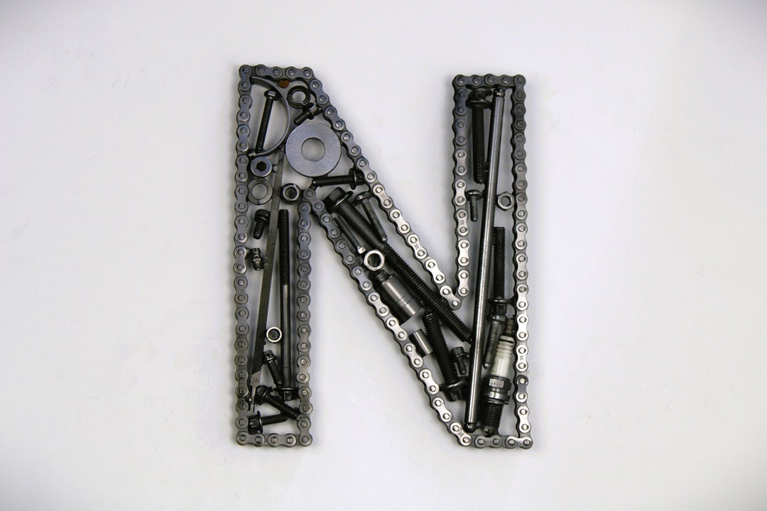 Car Part Letter N: Handmade Metal Initial Sign, Industrial Decor - Etsy