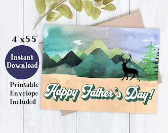 Printable 5x7 Fathers Day Card | Cards for Dad Printable | Fathers Day ...