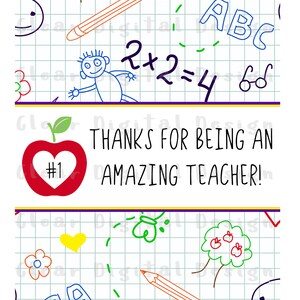 Printable Candy Bar Wrappers for Teachers | Teacher Appreciation Gift ...