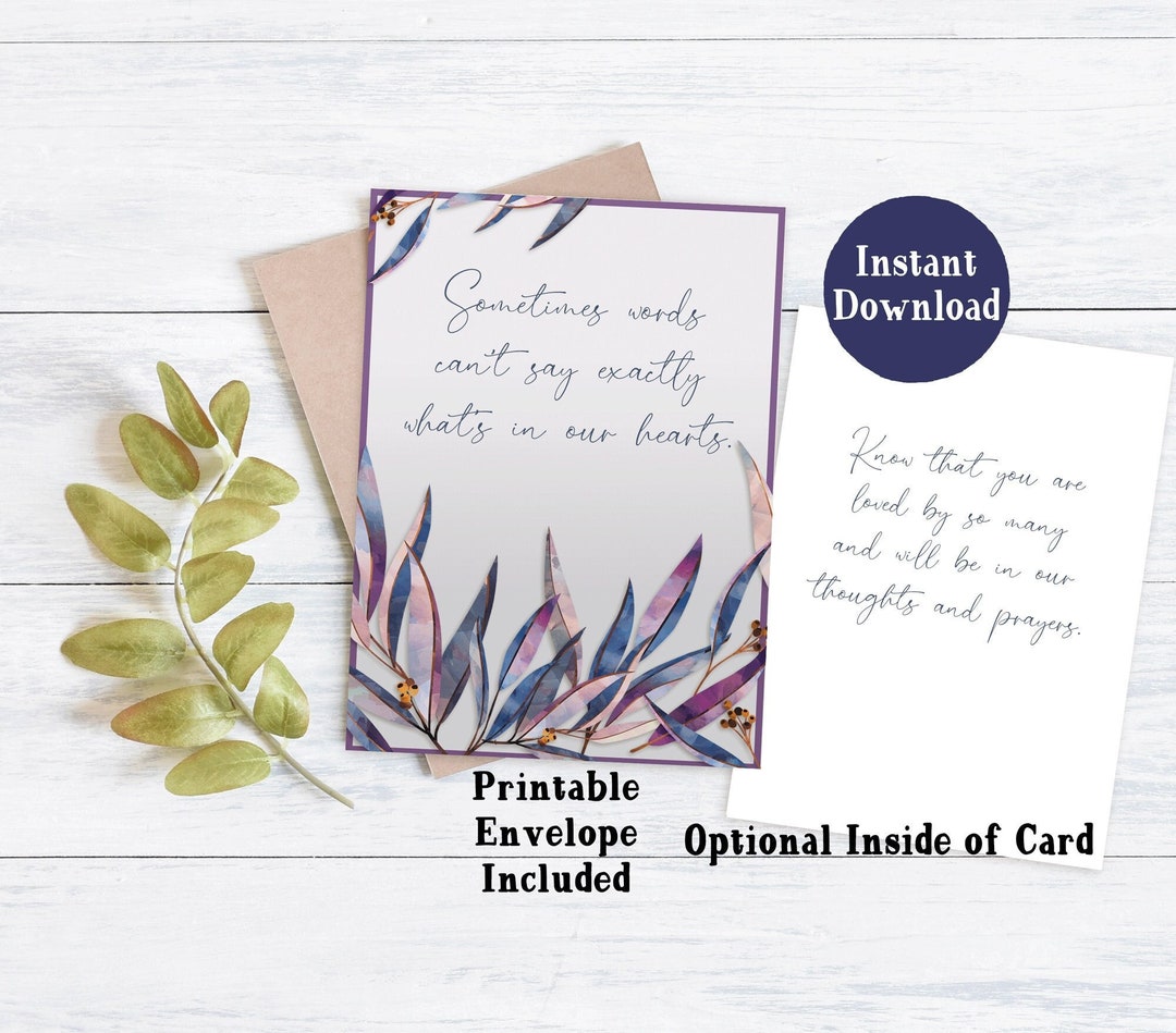 Printable Sympathy Card | Sympathy Cards Printable | Thinking of You ...