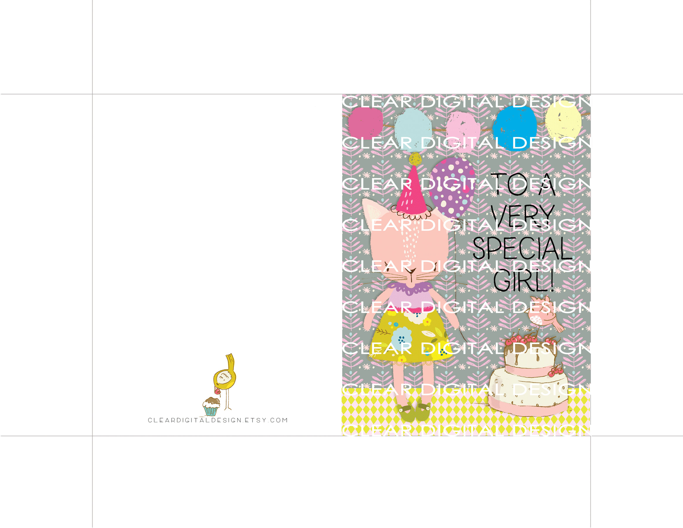 Printable Birthday Card for Girls Printable Birthday Card | Etsy