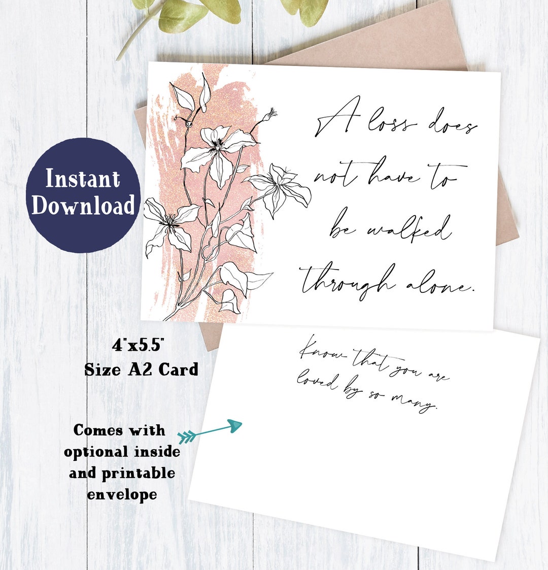 Printable Sympathy Card | Sympathy Cards Printable | Thoughts and ...