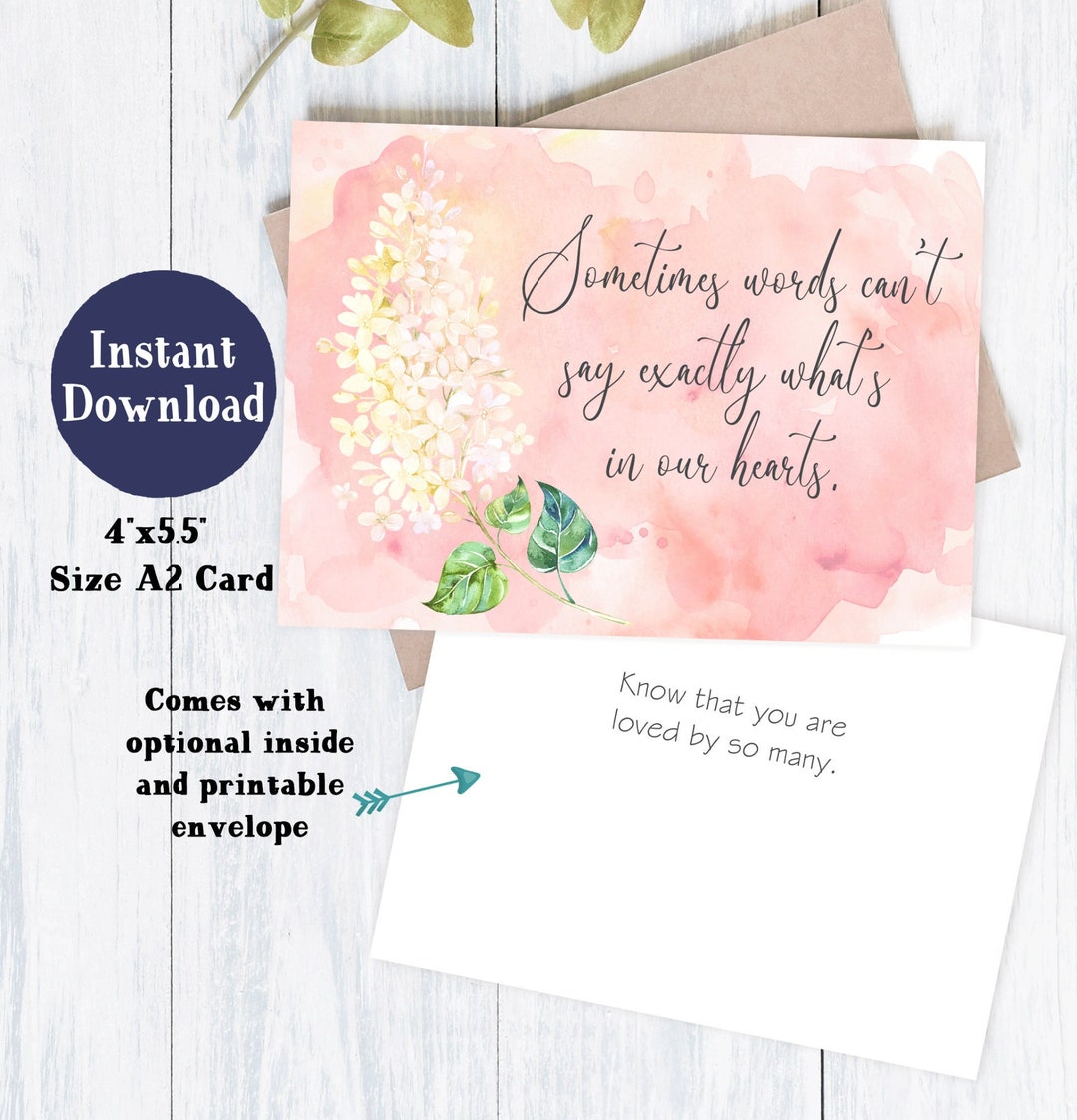 Printable Sympathy Card | Sympathy Cards Printable | Thinking of You ...