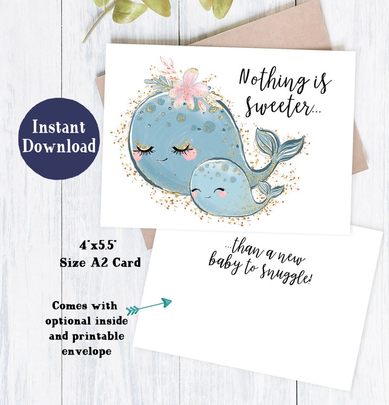 Baby Girl Boy Congratulations Card | Printable New Baby Card | New Baby ...