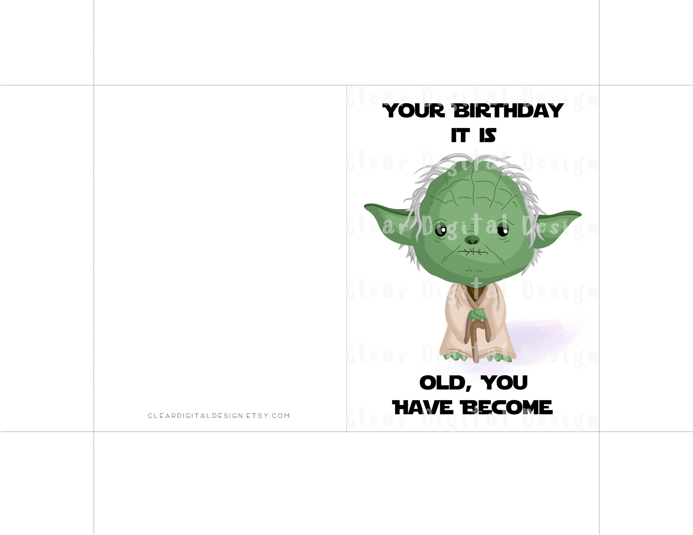 Star Wars Printable Birthday Card Printable Birthday Card Etsy
