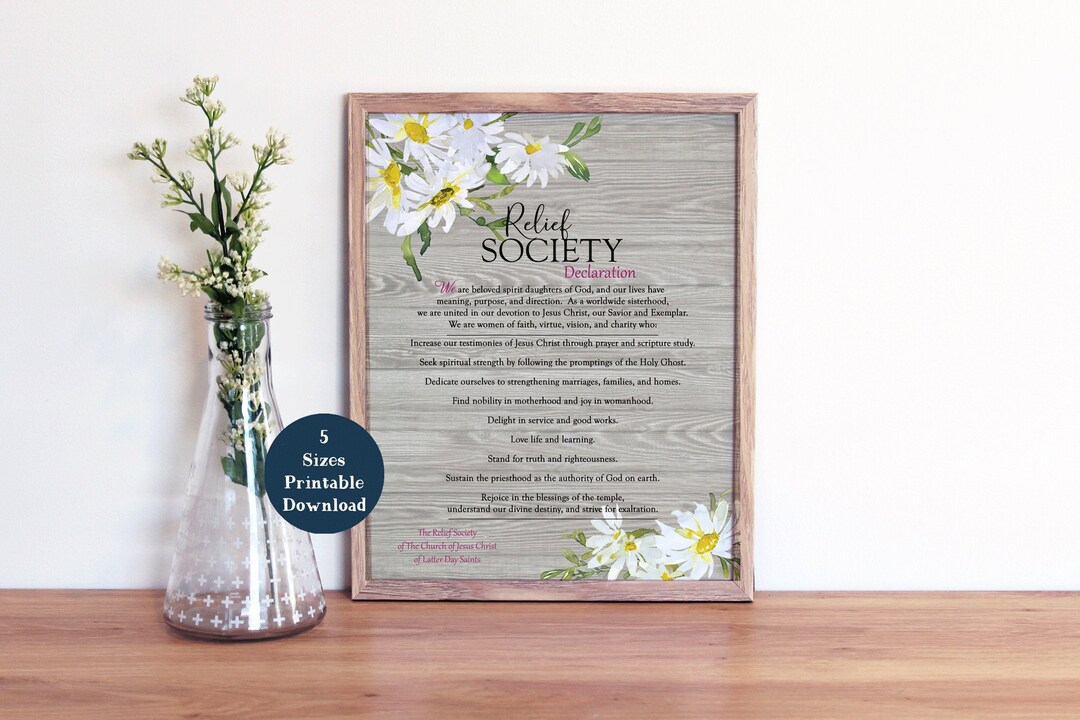 Relief Society Declaration | Relief Society Declaration Printable ...