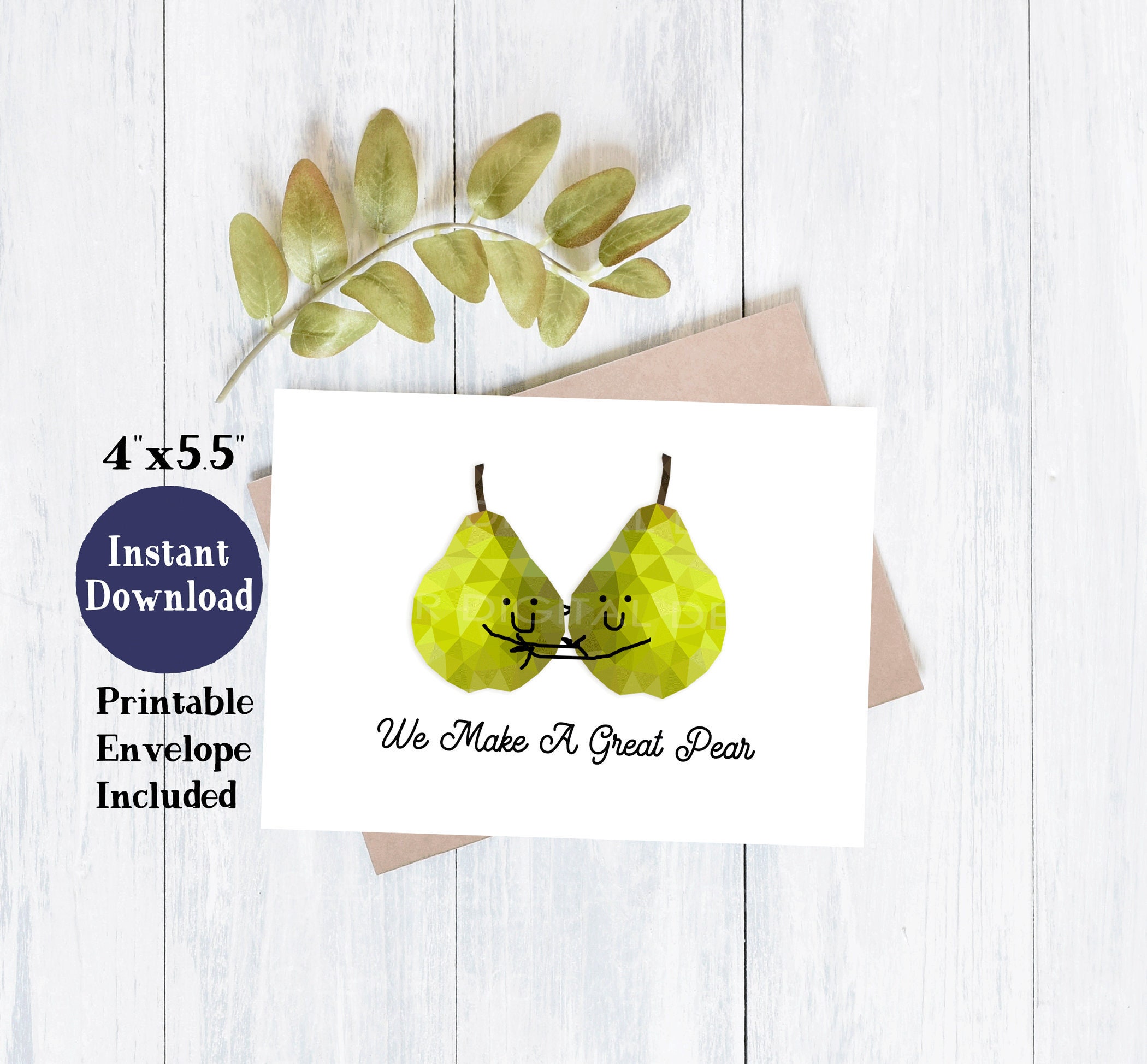 Pear Pun Card Printable Anniversary Card for Husband Card | Etsy