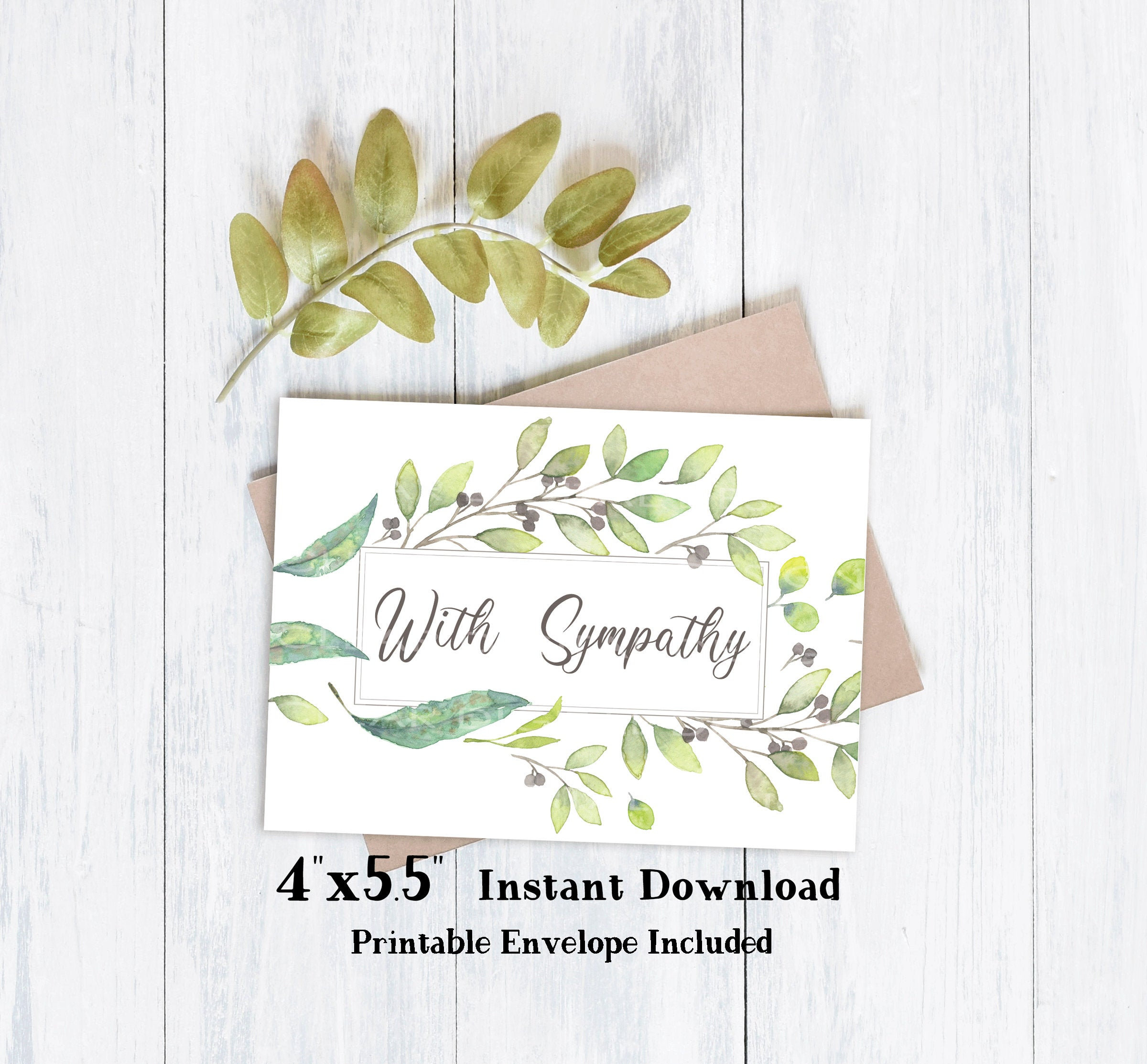 Printable Sympathy Card Sympathy Cards Printable Thinking - Etsy