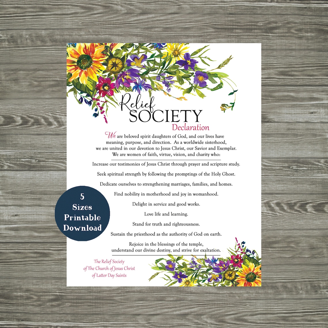 Relief Society Declaration Relief Society Declaration | Etsy