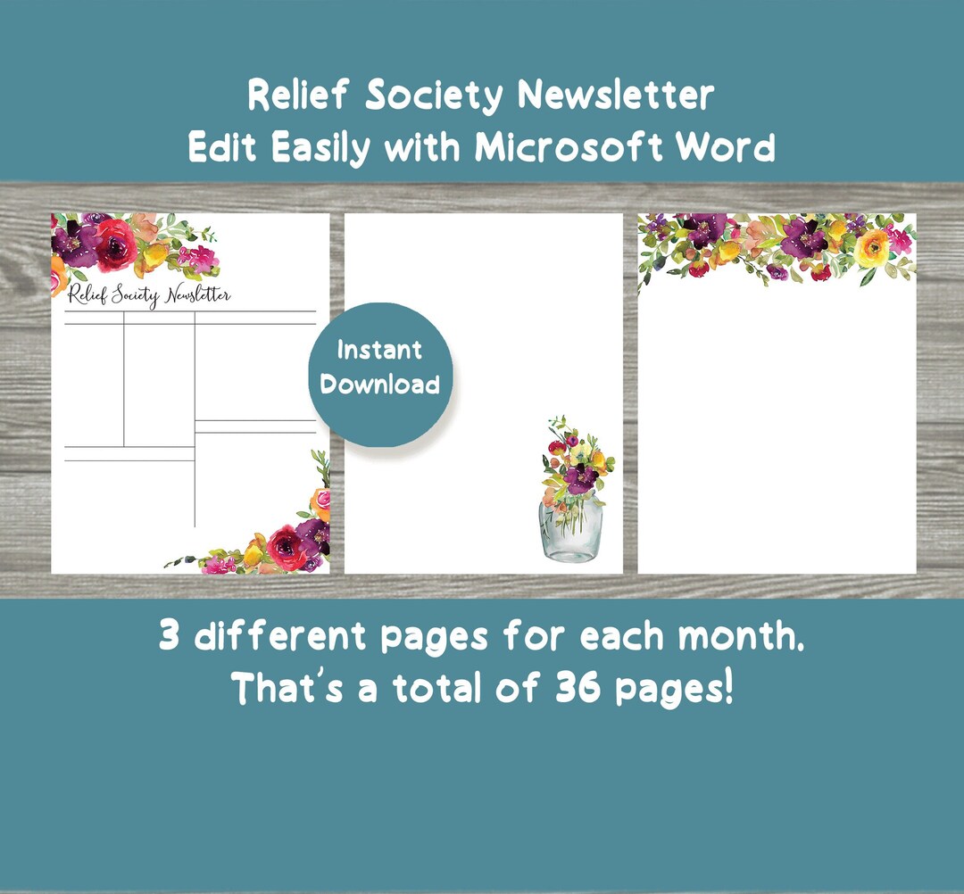 Relief Society Newsletter | Editable Relief Society Newsletter ...