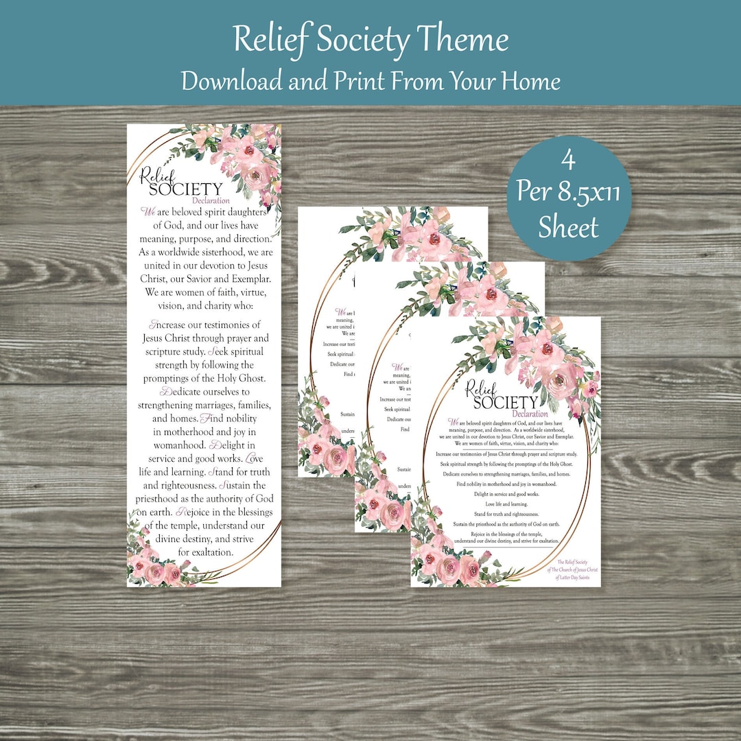 Relief Society Theme | Relief Society Theme Printable | Printable ...