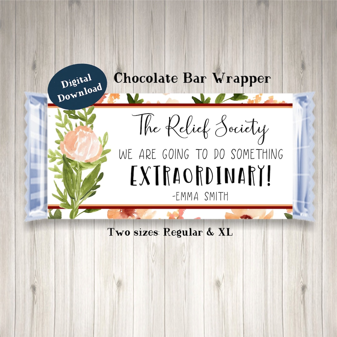 Printable Candy Bar Wrappers for Relief Society | Relief Society ...