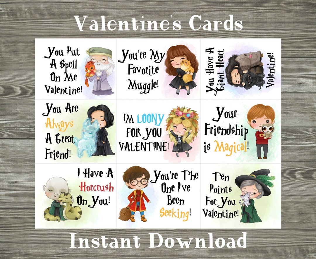 Magical Wizard Valentine Cards | Printable Valentines for Kids ...