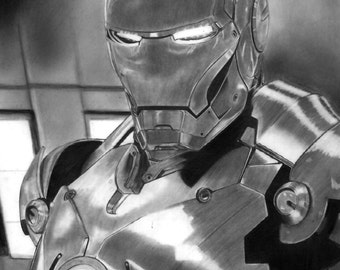 Robert Downey Jr. Marvel Fan Art Print Celebrity Portrait tony Stark ...