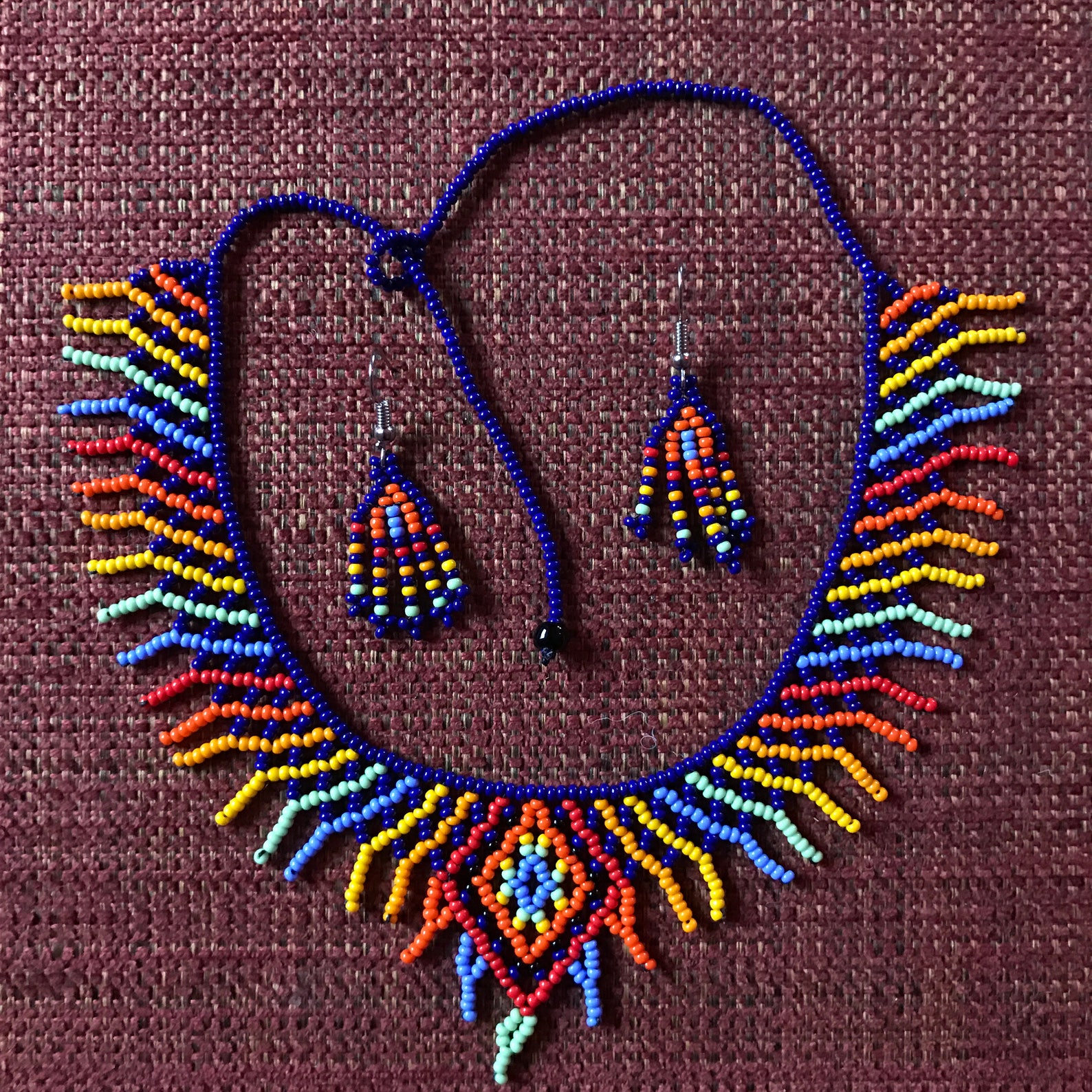 Embera Diamond Choker and Earring Combo// Beads // Choker - Etsy