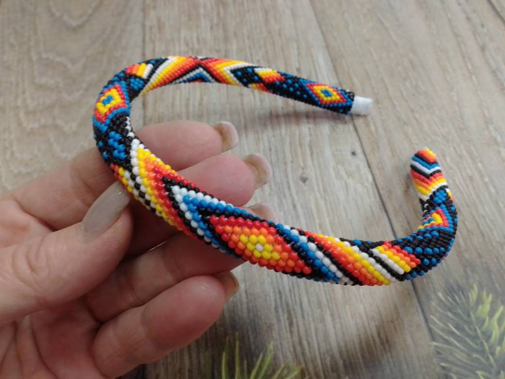 Thin Beaded Headband,native American Pattern,baby Girls&womens Headband ...