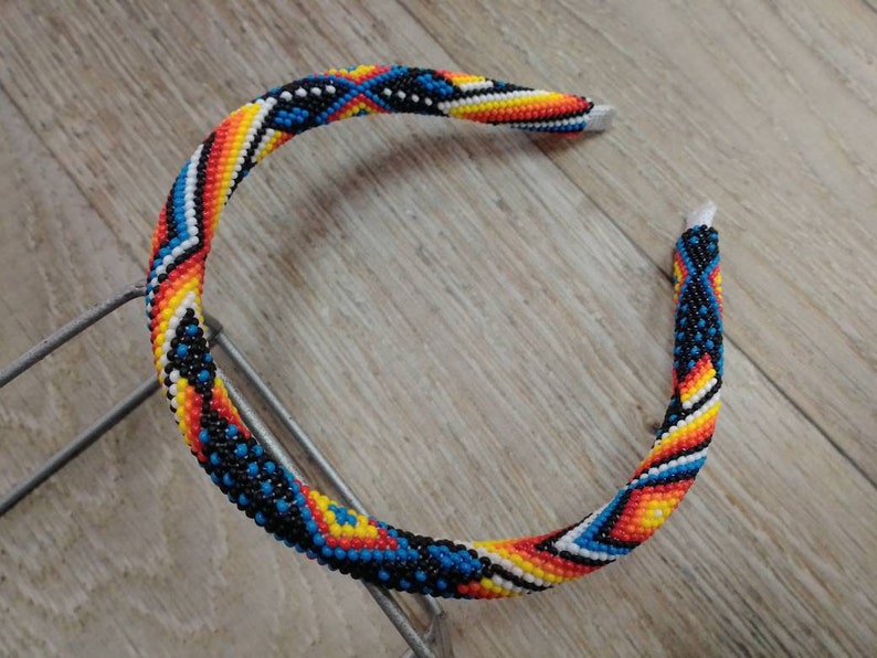 Thin Beaded Headbandnative American Patternbaby Girls&womens - Etsy