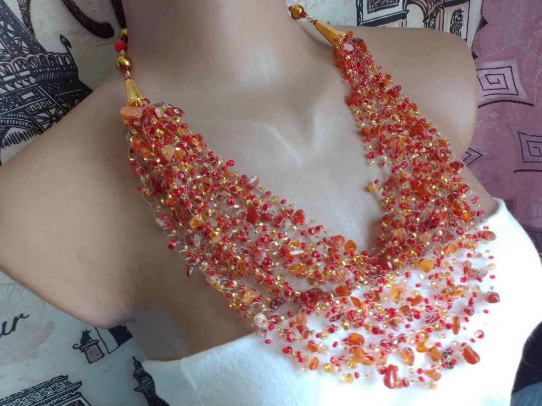 Длинное нежное воздушное многослойное кольцо крючком из - Etsy