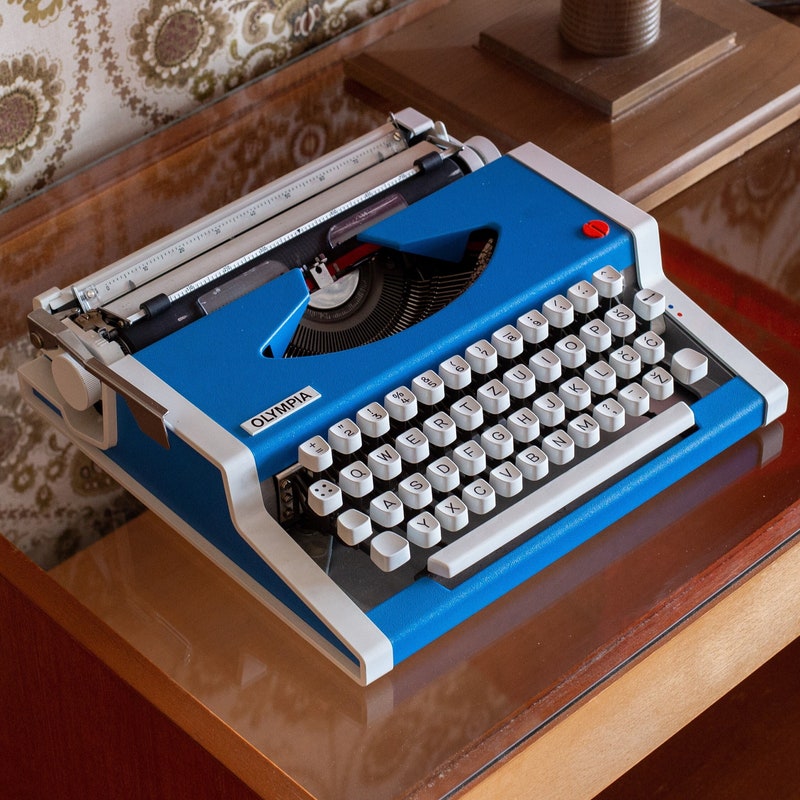 Blue Typewriter - Etsy