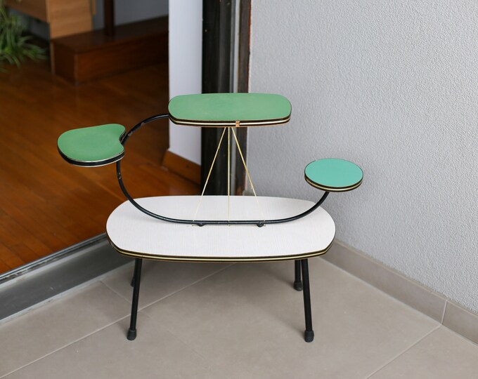 Original 60 Three Tier Formica Plant Stand / Vintage Formica Side Table ...