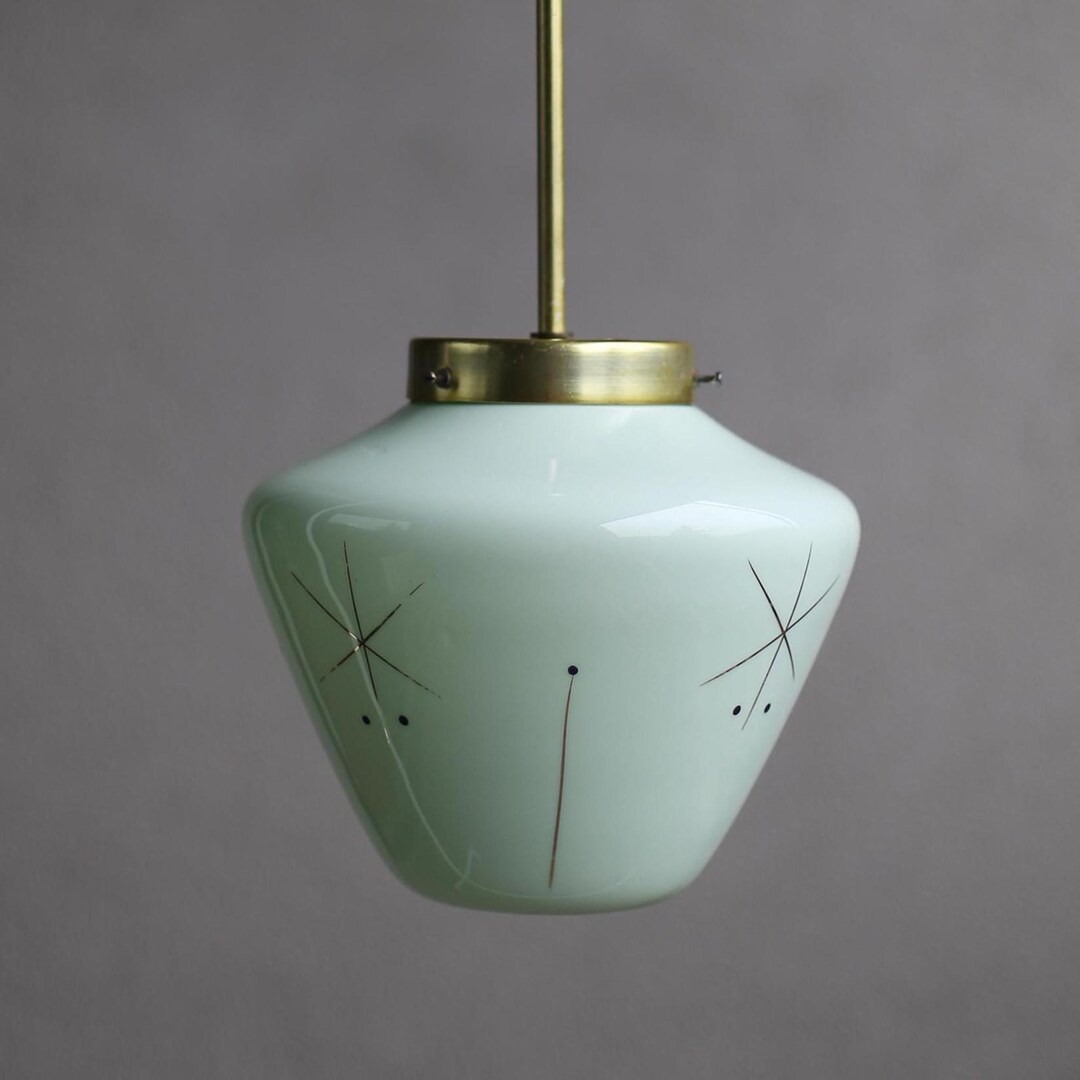 Mid Century Modern Pendant Lamp / Vintage Glass Pendant Light / Art ...