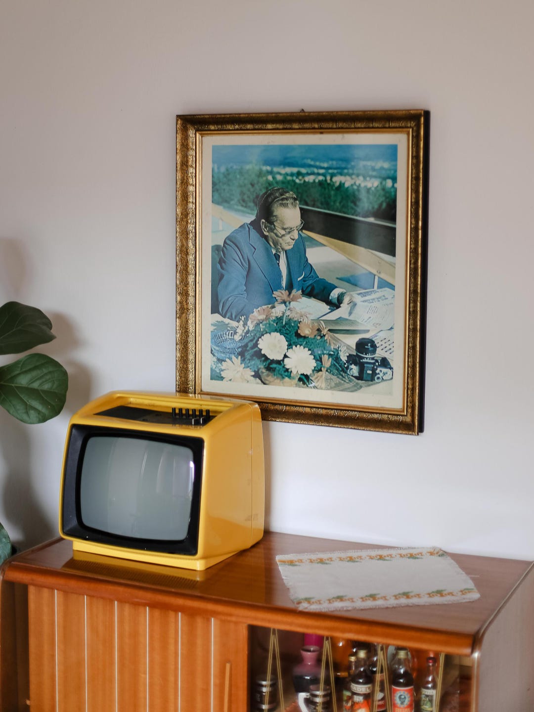 Vintage Josip Broz Tito Portrait: 1970s Yugoslav Photo in Ornate Gold ...