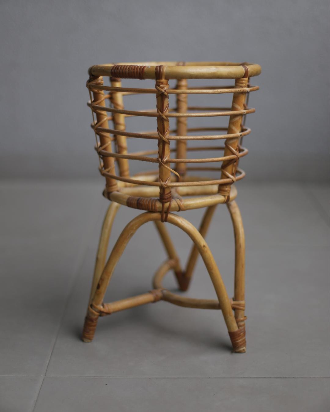 Vintage Bamboo Rattan Plant Stand / Wicker Flower Stand - Etsy
