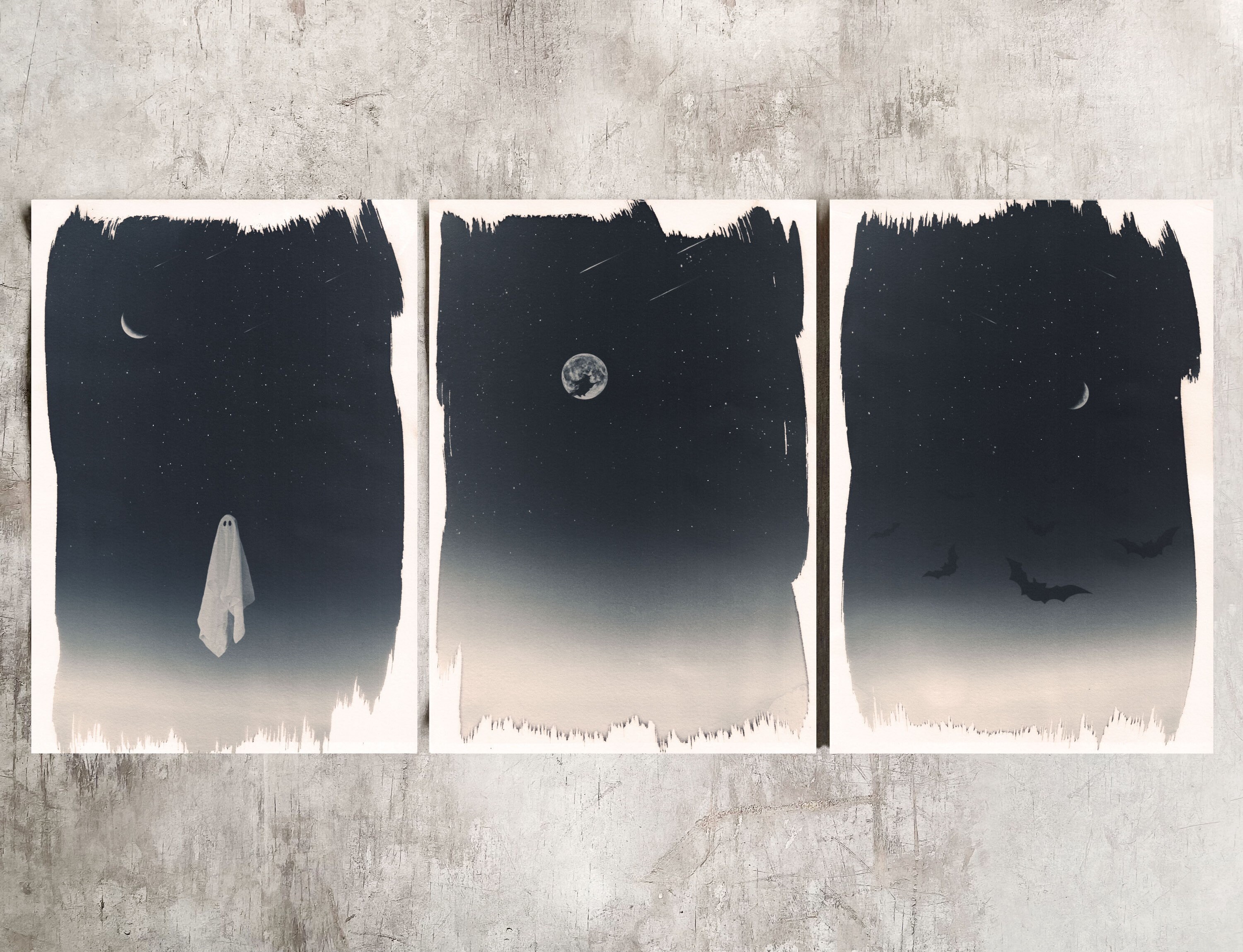 Spooky Sheet Ghost Toned Cyanotype Art Print Haunted Night - Etsy