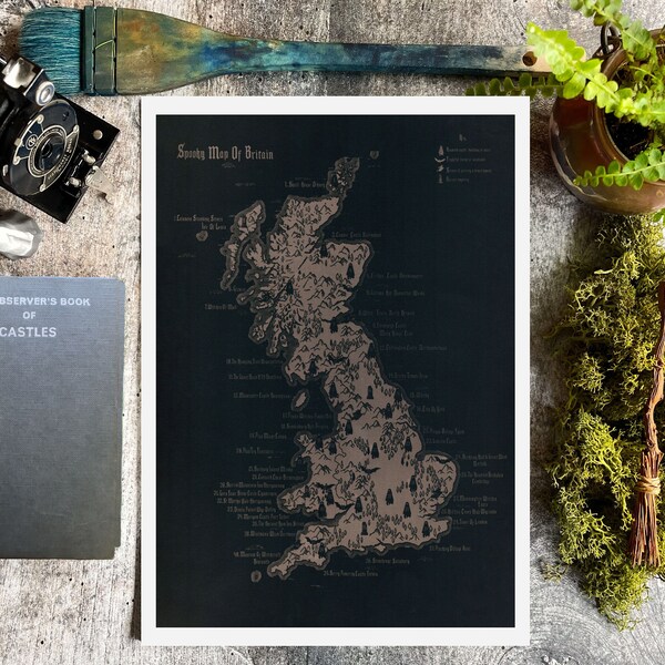 Spooky Map Art Print - Etsy