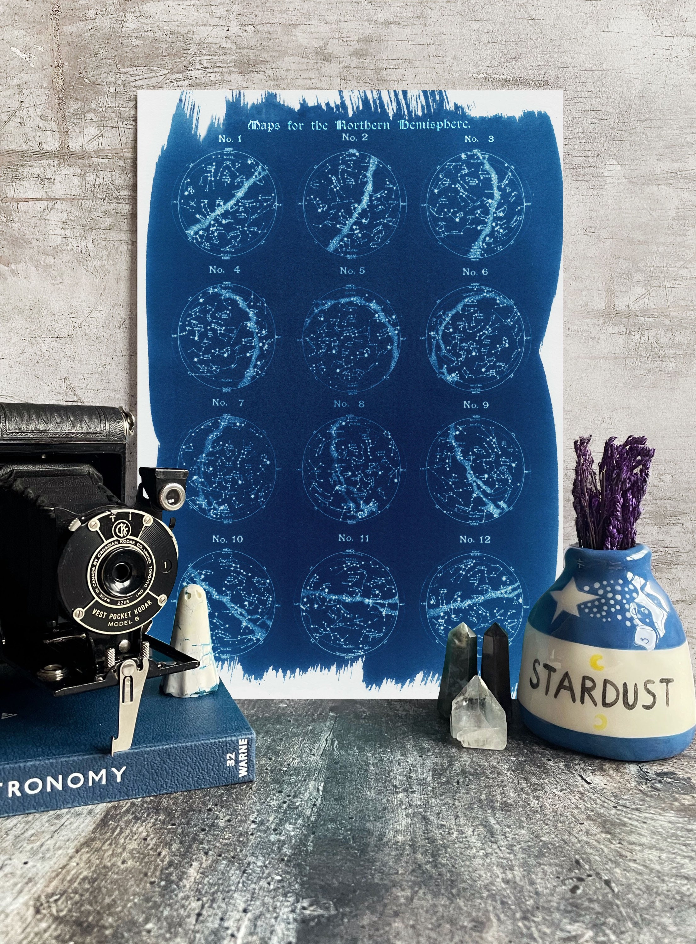 Vintage Style Constellation Star Map Cyanotype Art Print, Victorian ...