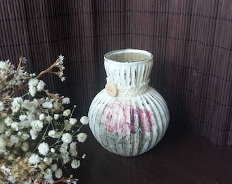 Shabby chic vase | Etsy