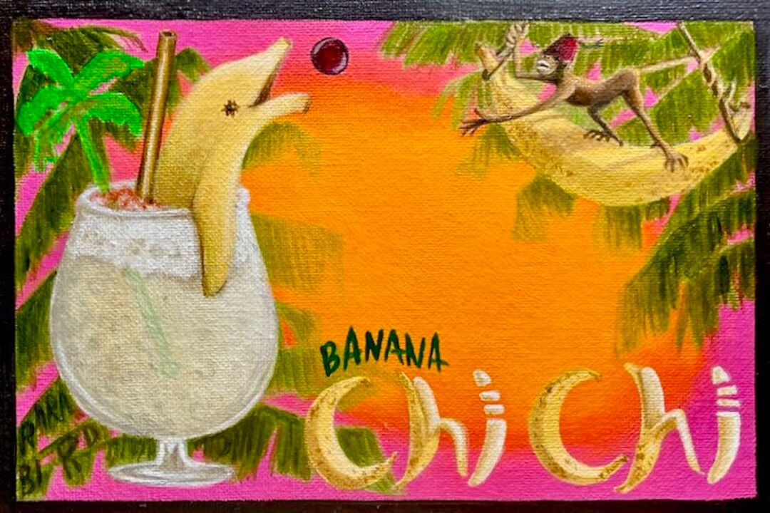 Banana Chi Chi PAPER PRINT 8.5”x11” Rum Tiki Cocktail Bar Drink Menu ...