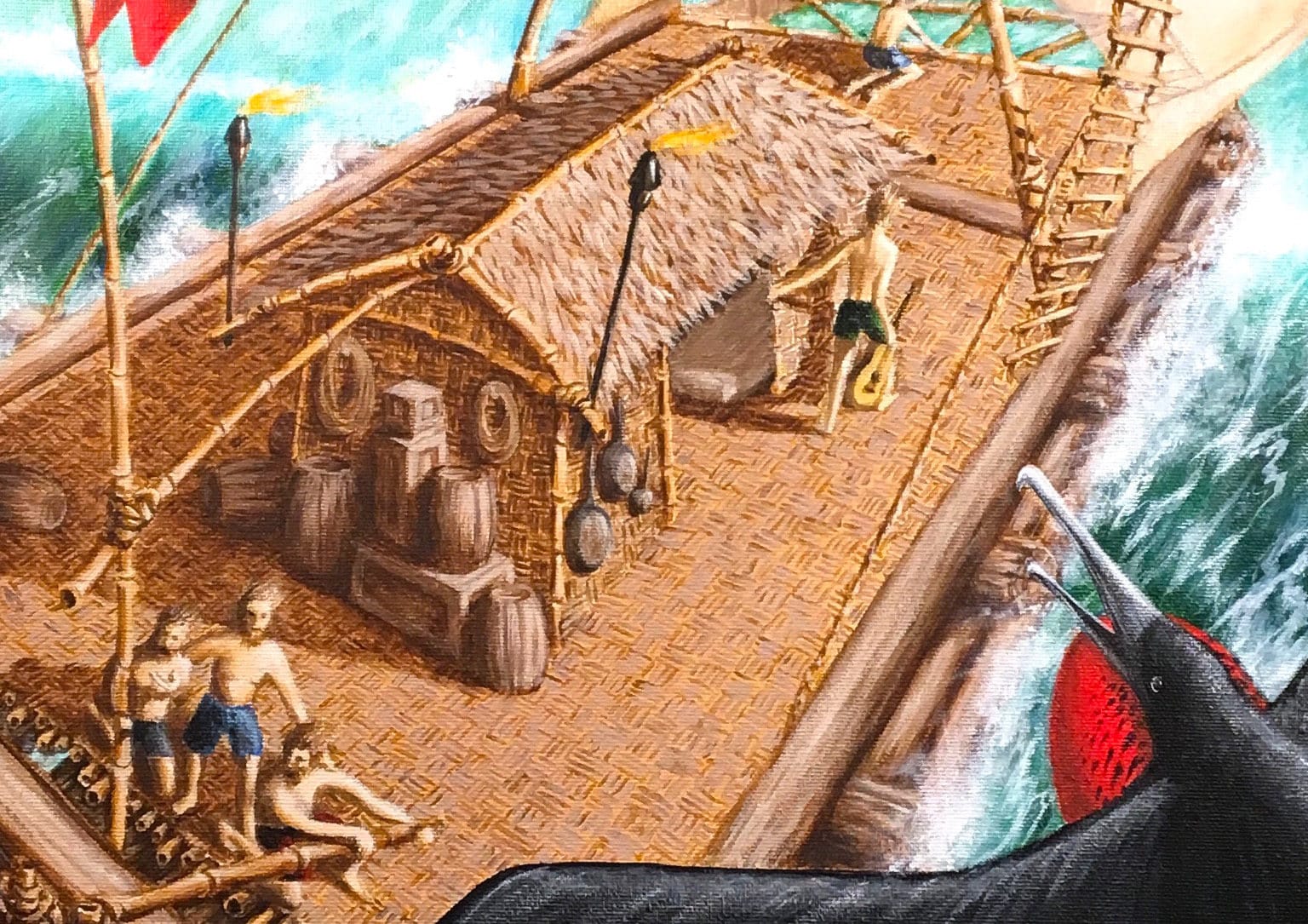 CANVAS PRINT Kon Tiki Raft Expedition Thor Heyerdahl Easter Island ...