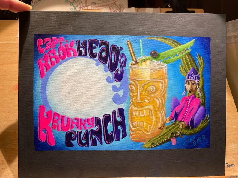 Captain Krokhead’s Krunky Punch PAPER PRINT 11”x17” Rum Tiki Cocktail ...