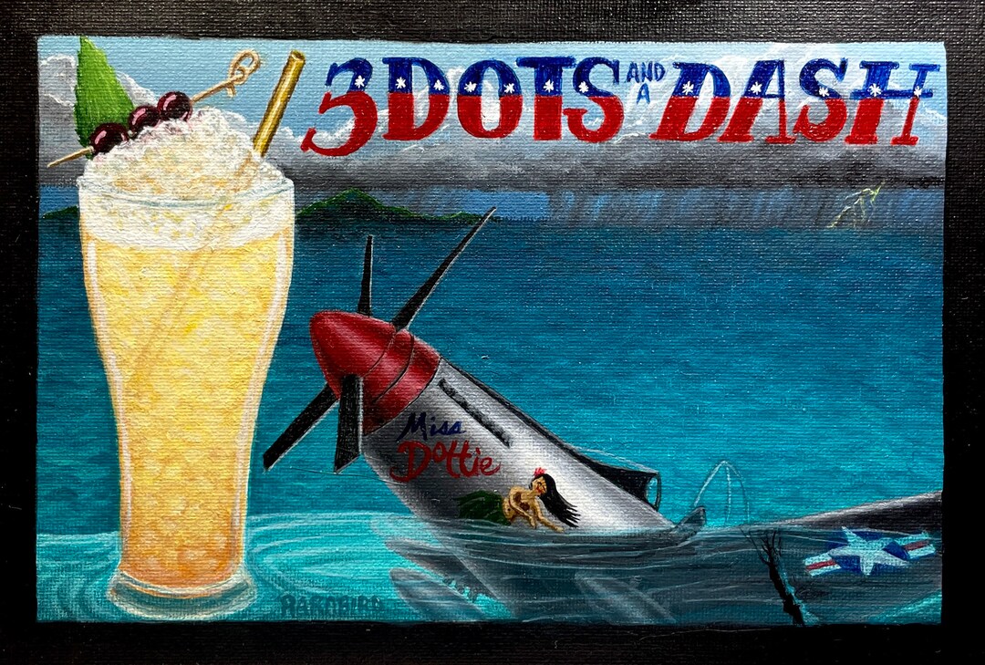 Three Dots and a Dash PAPER PRINT 11”x17” Tiki Cocktail Drink Menu Bar ...