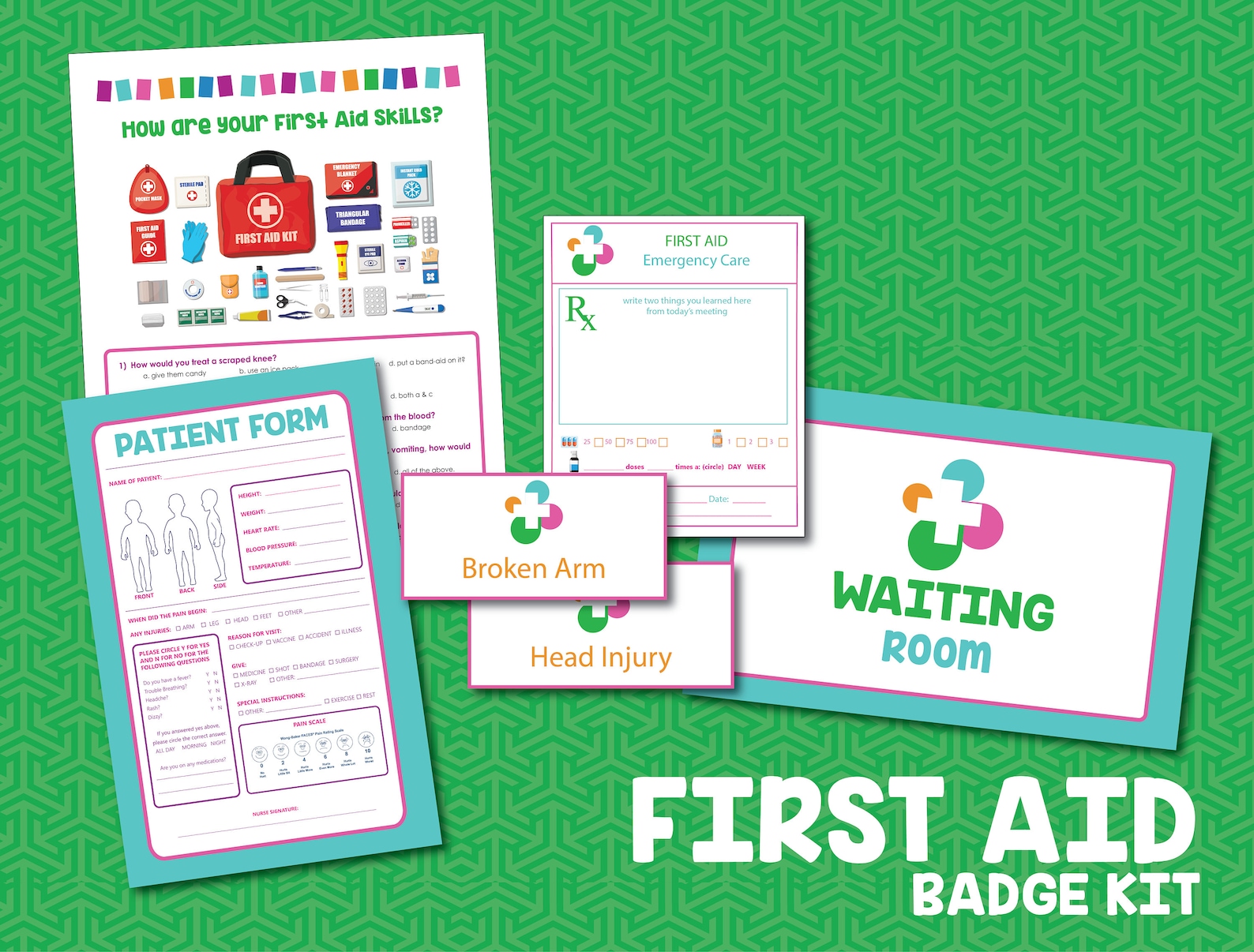 Girl Scout First Aid Badge Printable Kit Doctor Clinic - Etsy