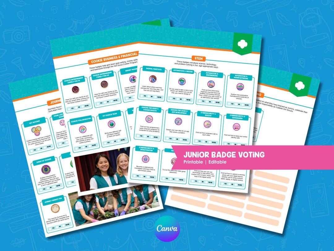 Junior Badge Voting | Girl Scout Printable | Girl-led Troop Planning ...