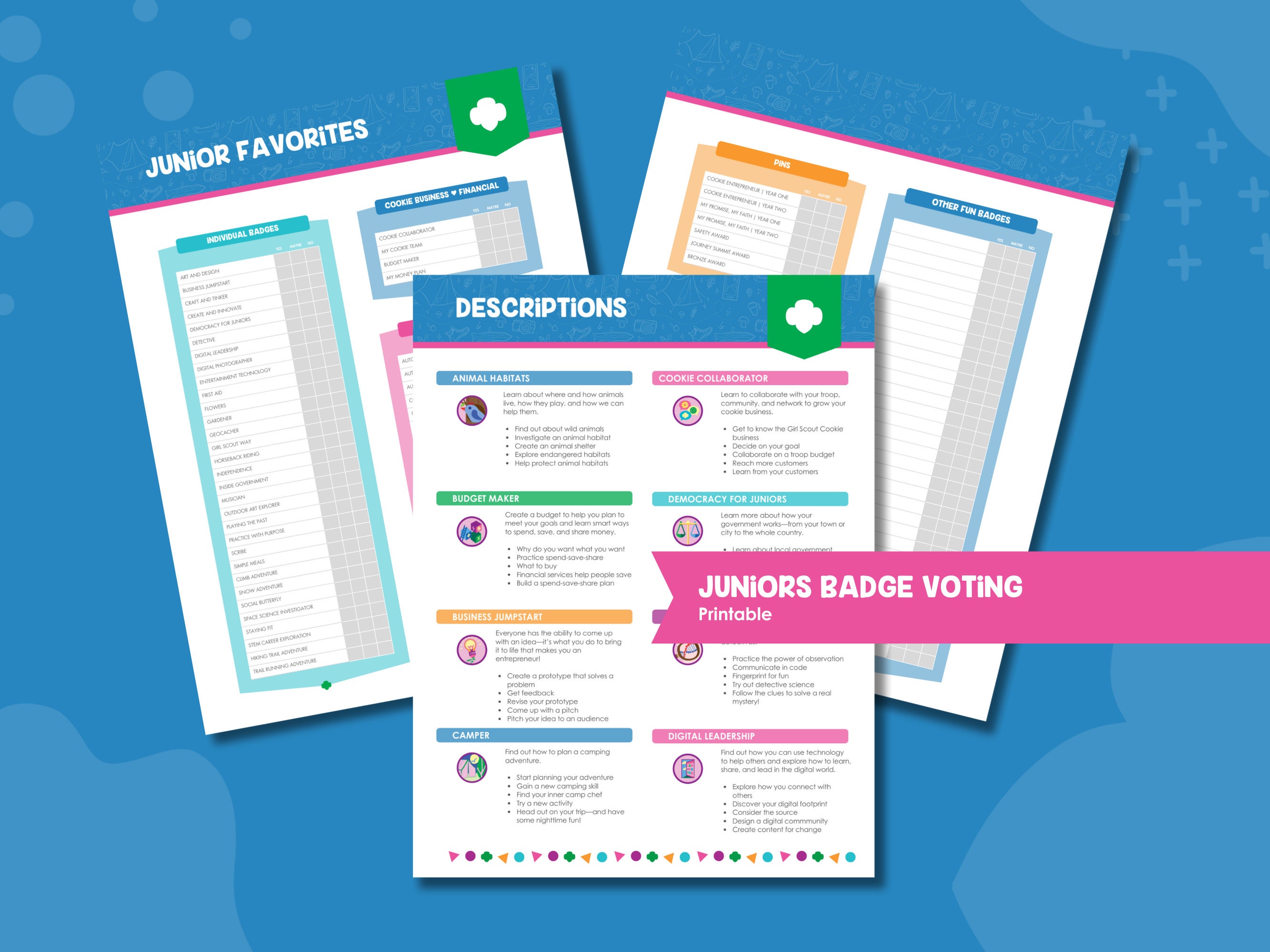 Junior Badge Voting | Girl Scouts | Troop Leader | GS | Girl Led ...