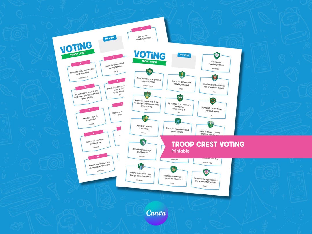 Troop Crest Voting Printable | Girl Scout | Troop Identity Activity ...
