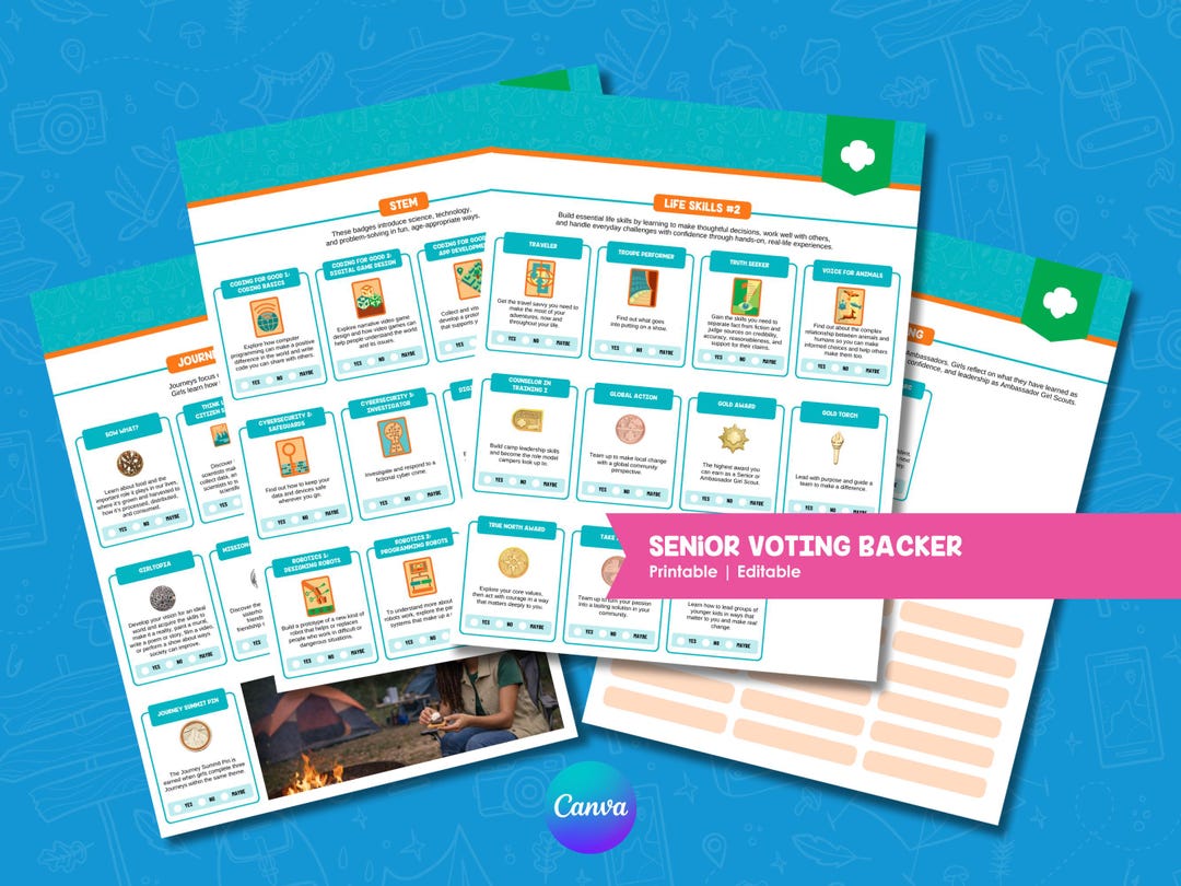 Senior Badge Voting Printable | Girl Scout Troop Leader Resource ...