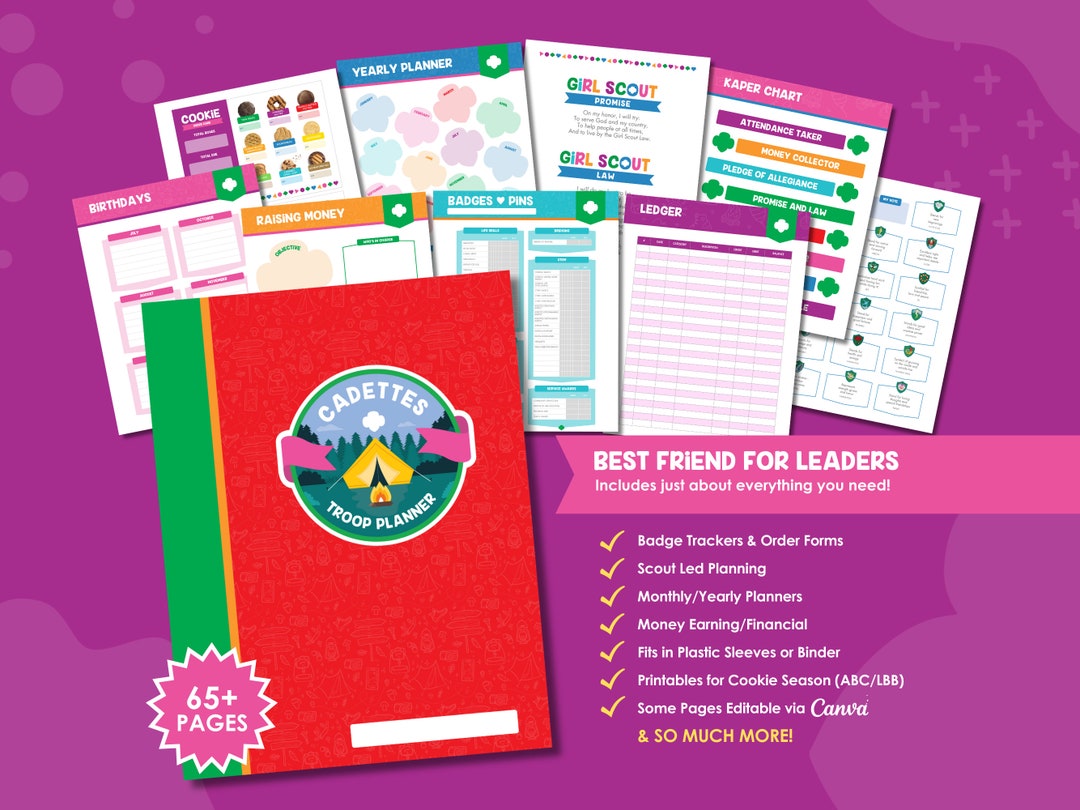 Cadettes Troop Planner | 8.5 X 11 | Troop Leader | Girl Scouts | GS ...