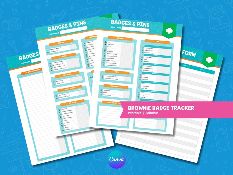 Brownie Badge Tracker Printable | Girl Scout Troop Leader Sheet ...