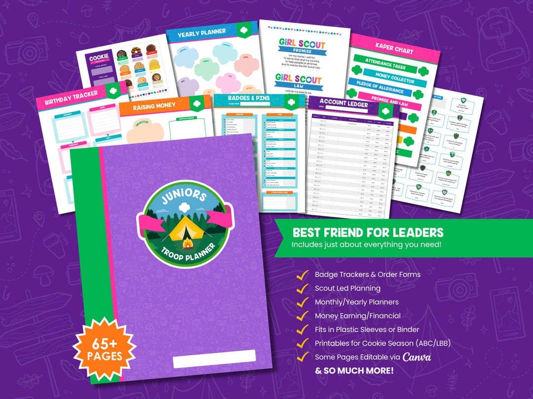 Junior Troop Leader Planner Printable | Girl Scout Binder, Cookie ...